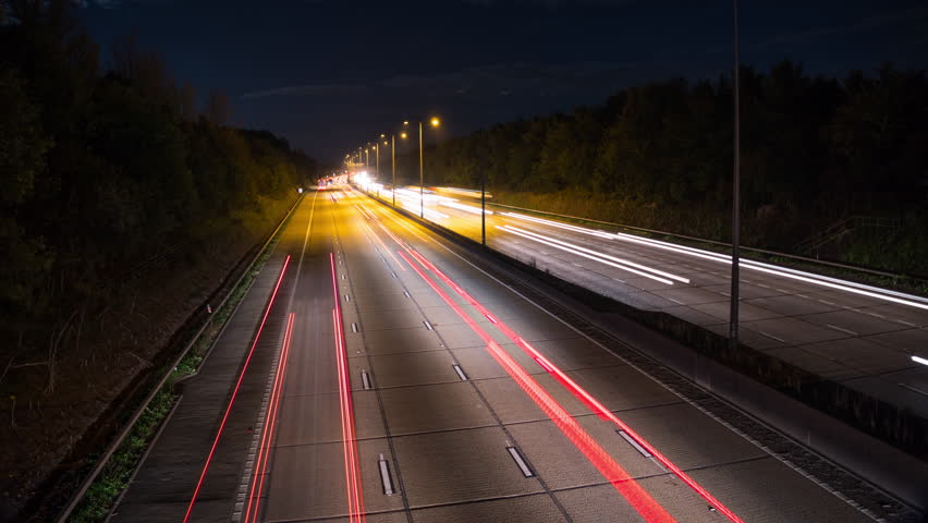 timelapse hwy 401 toronto night wide Stock Footage Video (100% Royalty ...