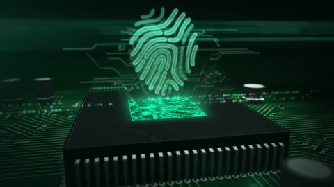 fingerprint printed circuit releasing binary codes Stock Footage Video (100% Royalty-free ...