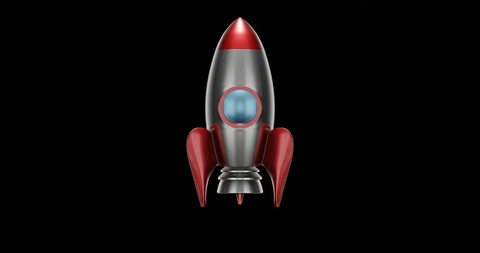 Rocket Launch On Black Background Stock Footage Video (100% Royalty ...