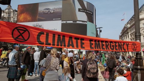 London Circa 2019 Extinction Rebellion Poster Stock Footage Video (100% ...