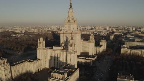 Aerial Footage Stalinist Skyscraper Architecture Ussr Stock Footage ...