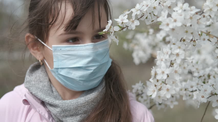pollen allergy girl mask fear looks Stock Footage Video (100% Royalty ...
