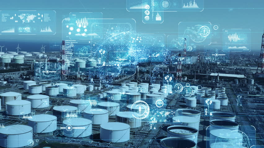 modern industrial plant communication network concept Stock Footage ...