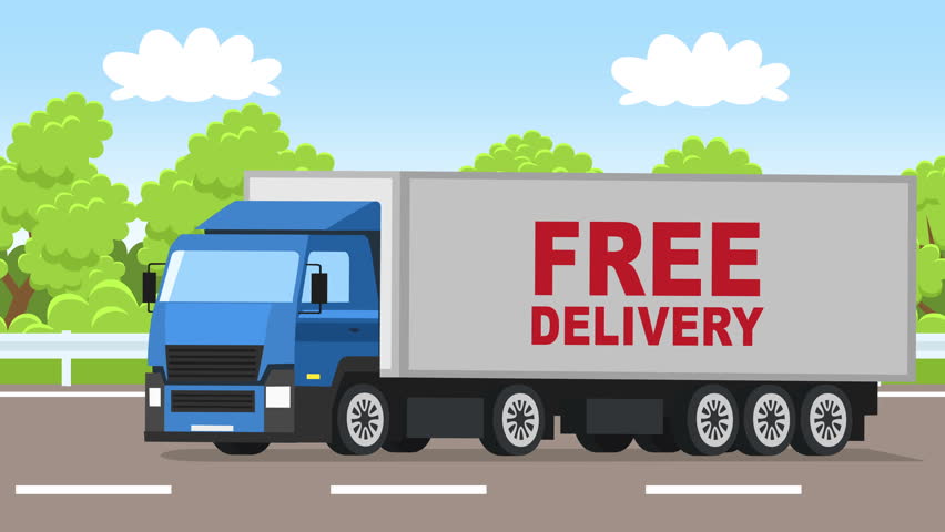 Animated Small Delivery Van On Road Stock Footage Video (100% Royalty ...