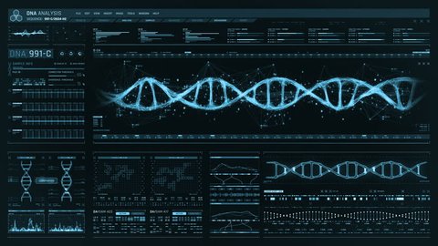 Detailed Digital Interface Futuristic Dna Analysis Stock Footage Video ...