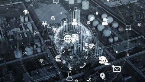 Modern Plant Communication Network Concept Iot Stock Footage Video (100 ...