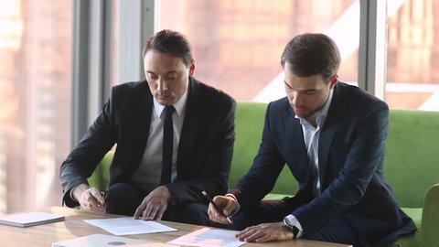 Two Businessmen Suits Make Deal Business Stock Footage Video (100% ...