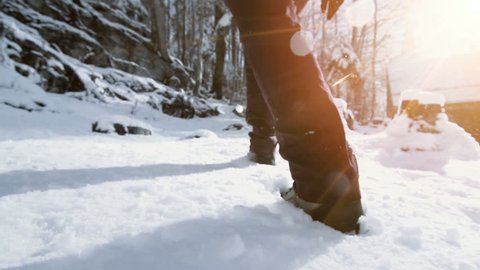 feet walking deep snow shot slow Stock Footage Video (100% Royalty-free ...