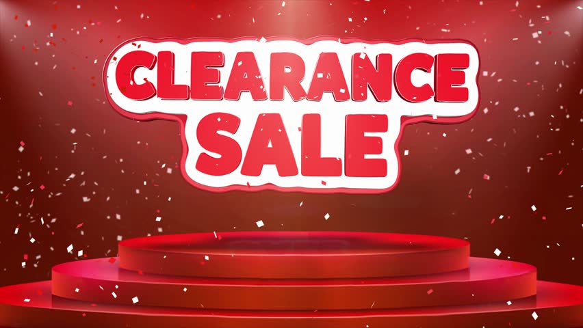 clearance sale text animation on 3d Stock Footage Video (100% Royalty ...