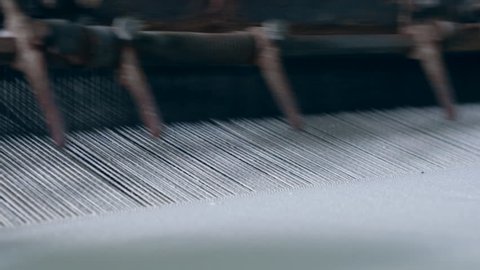 Weaving Machine Works White Fabric Textile Stock Footage Video (100% ...
