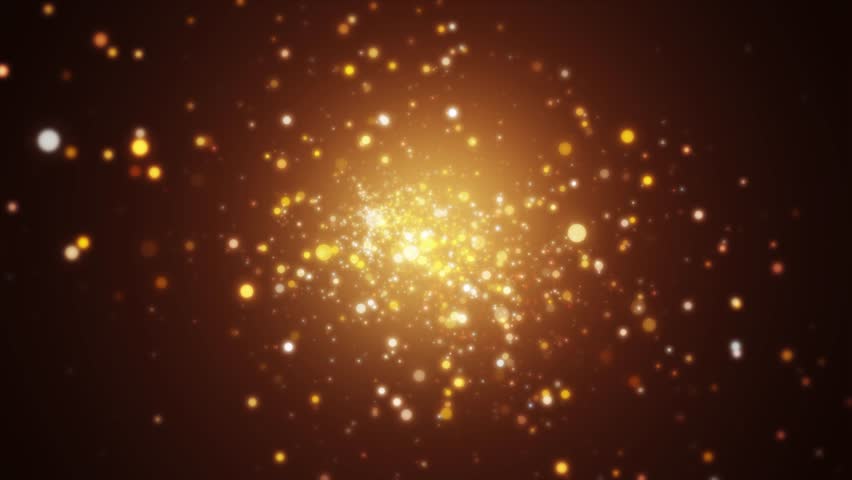 animation moves gleaming gold particles flying Stock Footage Video (100 ...