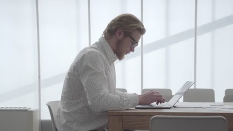 Professional Creative Man Sitting His Desk Stock Footage Video (100% ...