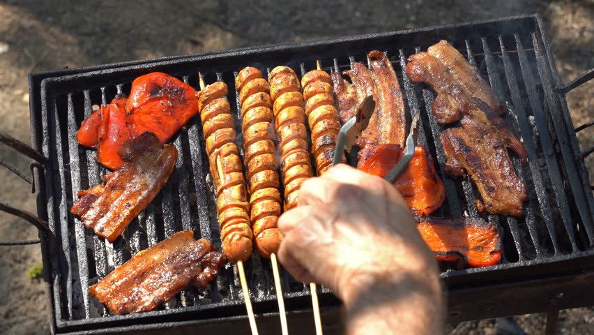 Hot Dogs and Meat on the Grill image - Free stock photo - Public Domain ...