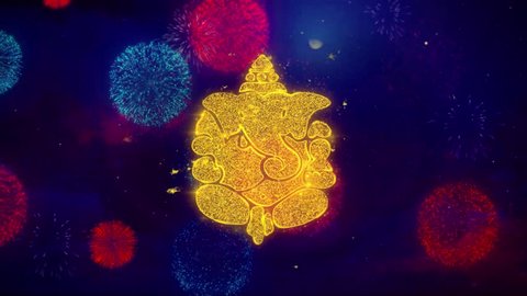 Diwali Lord Ganesh Greeting Text Particles Stock Footage Video (100% ...