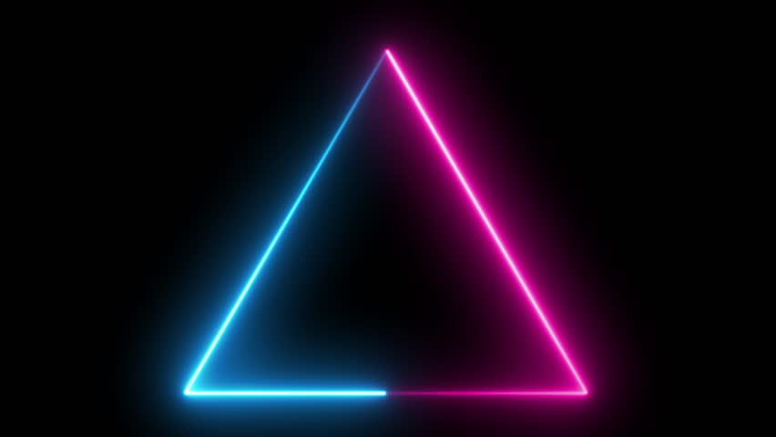 abstract neon triangle fluorescent light loop Stock Footage Video (100% ...