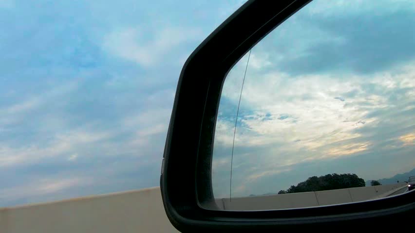 view rear mirror car on highway Stock Footage Video (100% Royalty-free ...