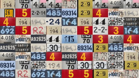 Collection Found Urban Numbers Made Into Stock Footage Video (100% ...
