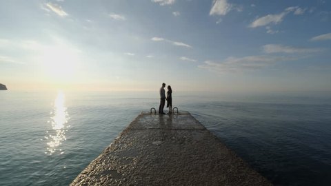 Man Walking Between Two Seas Stock Photo (Edit Now) 604198601