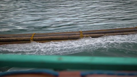 Bamboo Poles Serve Outrigger Boat Moving Stock Footage Video (100% ...