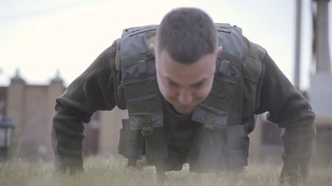 Young Soldier Falling Down Wrunging Out Stock Footage Video (100% ...