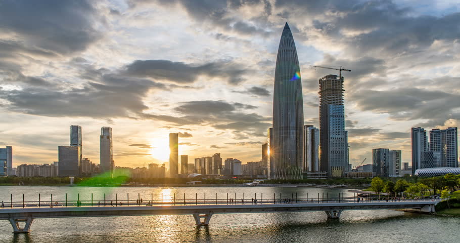 Shenzhen Bay View at night with lights image - Free stock photo ...