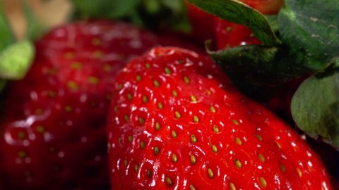 Big Strawberry Rotating Zoomed Stock Footage Video (100% Royalty-free ...