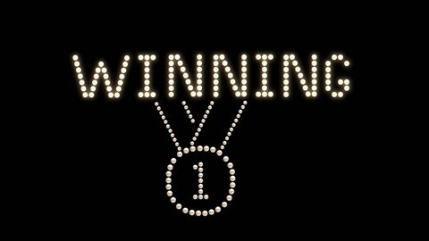 Winning Text Sign Seamless Loop Animation Stock Footage Video (100% ...