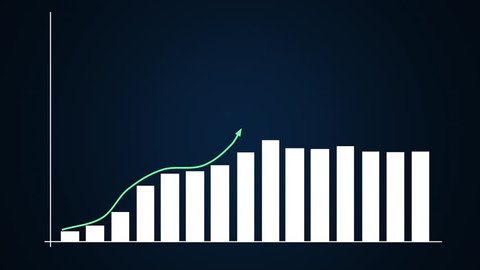 Bar Graph Linear Ascending Graphs Blue Stock Footage Video (100% ...