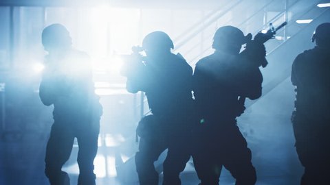 Masked Fireteam Armed Swat Police Officers Stock Footage Video (100% ...