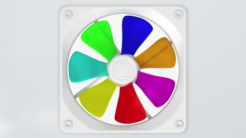 Colorful Computer Fan Full Animation Cycle Stock Footage Video (100% ...