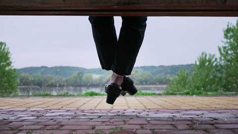 Woman Wiggles Her Legs Legs Woman Stock Footage Video (100% Royalty ...