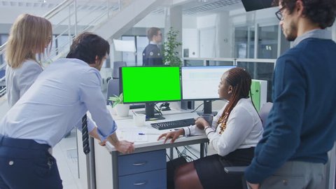 Bright Busy Office Group Young Professionals Stock Footage Video (100% ...