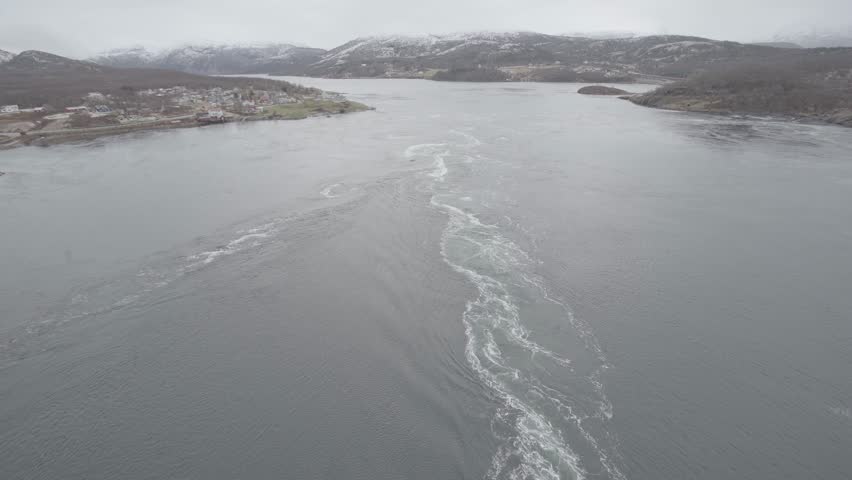 saltstraumen small strait one strongest tidal Stock Footage Video (100% ...
