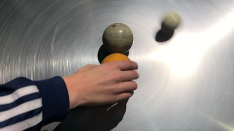 Balls Rolling On Metal Plate Demonstrating Stock Footage Video (100% ...