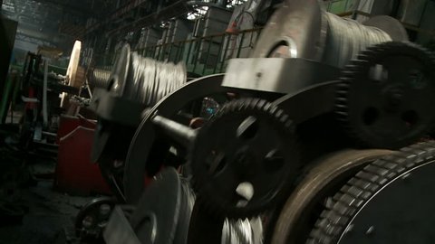 Production Industrial Metal Cable Steel Rope Stock Footage Video (100% ...