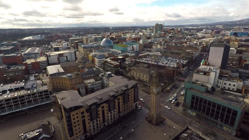 aerial view city centre belfast northern Stock Footage Video (100% ...