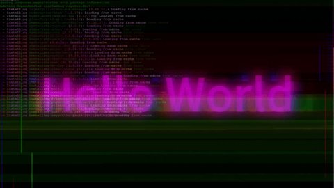 Hello World Text Repeating On Computer Stock Footage Video (100% ...