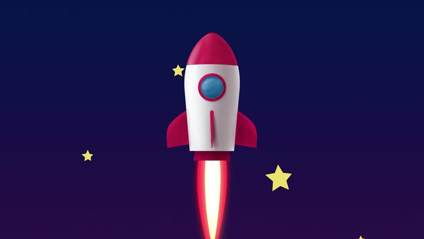 rocket flying space cartoon animation Stock Footage Video (100% Royalty ...