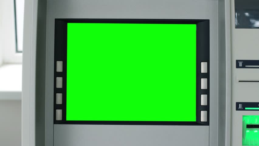 close view atm machine green screen Stock Footage Video (100% Royalty ...