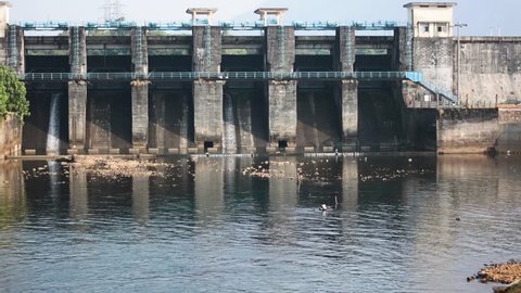 Establishing Shot Dam Water Pollution Dam Stock Footage Video (100% ...