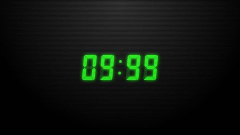 Countdown 10 Seconds Digital Clock Green Stock Footage Video (100% ...