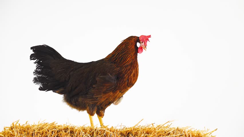 italian partridge chicken on dry hay Stock Footage Video (100% Royalty ...