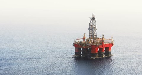 Offshore Oil Gas Well Boring Platform Stock Footage Video (100% Royalty ...