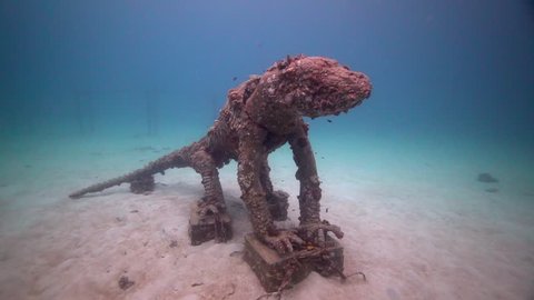 Giant Fake Lizard That Serves Artificial Stock Footage Video (100% ...
