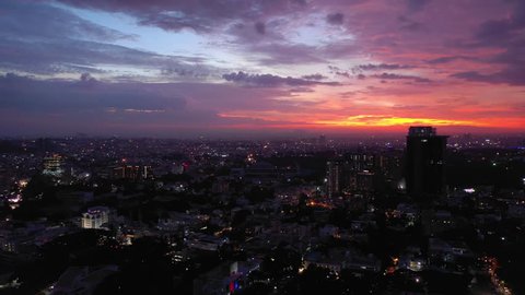 Sunset Sky Flight Over Bangalore Cityscape Stock Footage Video (100% ...