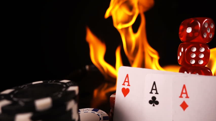 Poker Cards On Fire Wallpaper