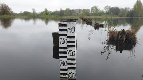 Depth Indicator On River Water Level Stock Footage Video (100% Royalty ...