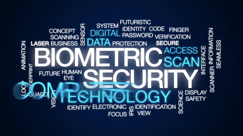 Biometric Security Animated Word Cloud Kinetic Stock Footage Video (100 ...