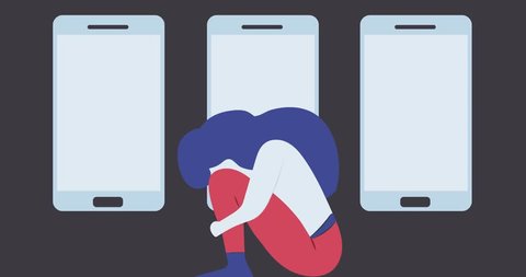 Conceptual Illustration Animation Cyber Bullying Stock Footage Video ...