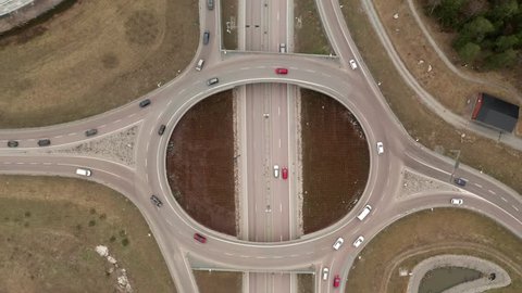 Traffic On Busy Freeway 4way Intersection Stock Footage Video (100% ...